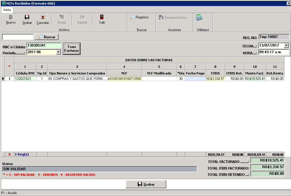 Envio de Informe DGII formato 606 | Enterprise V1.0 | Ayuda y Soporte ...