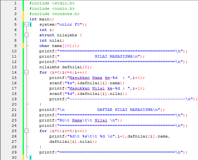 Struktur dan Pencarian serta Contoh Programnya dalam Bahasa C