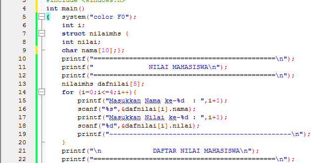 Struktur dan Pencarian serta Contoh Programnya dalam Bahasa C