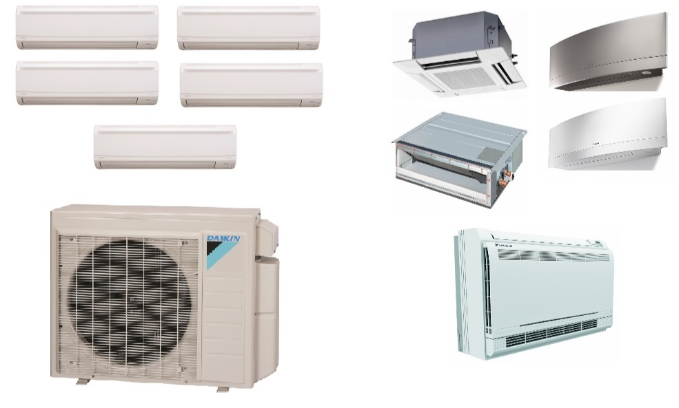 All New Mini Split Ductless HeatPump Systems: Daikin 5 Zone Ductless Mini Split in ...
