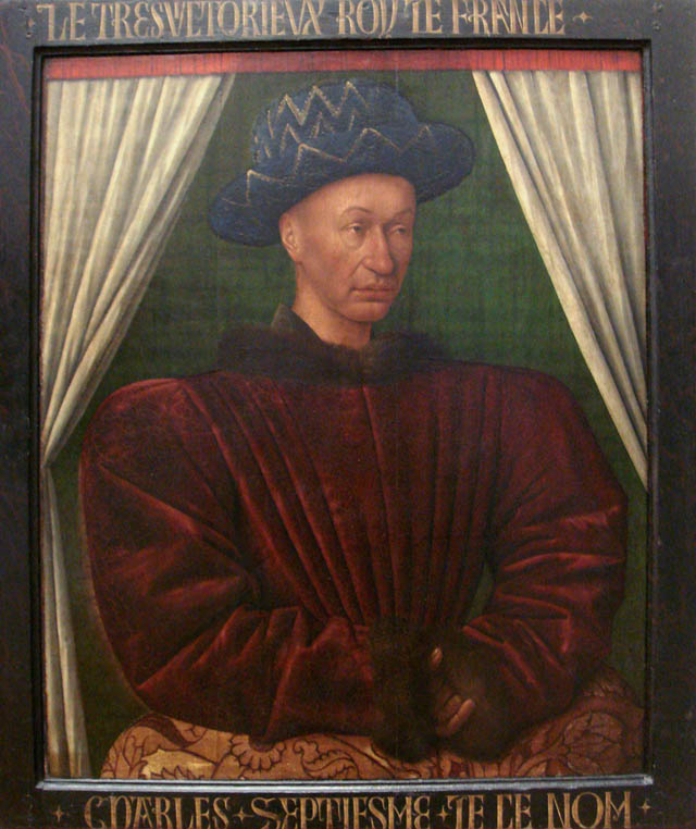 LOMOS DE TELA: JEAN FOUQUET, Retrato de Carlos VII (h. 1450)