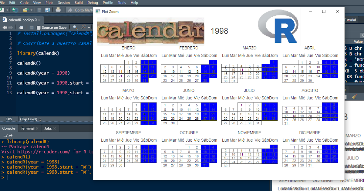 Hablamos R: Crear calendarios usando el paquete calendR