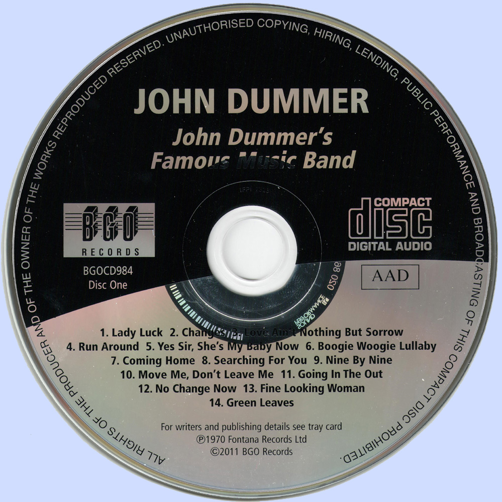 Plain and Fancy: John Dummer - John Dummer's Famous Music Band / Blue ...