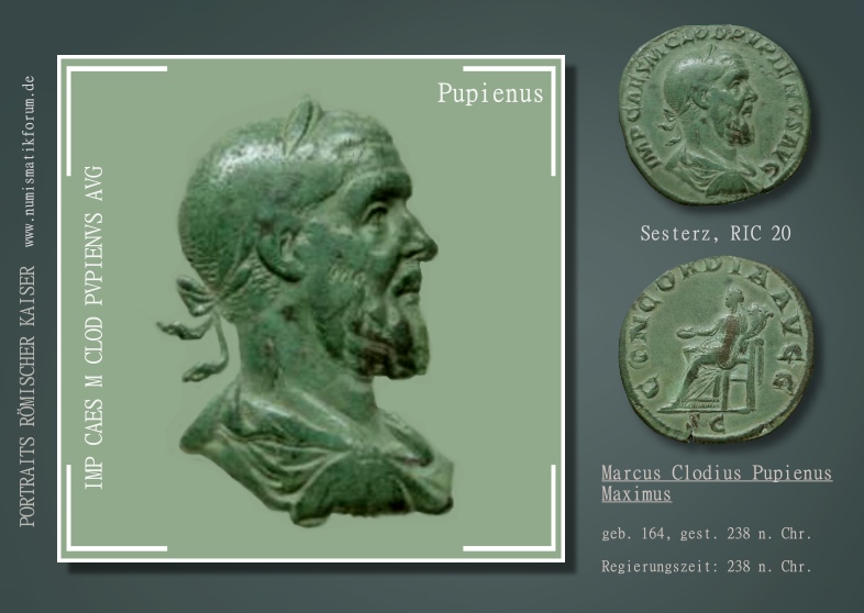 römische Kaiserportraits auf Münzen: Pupienus