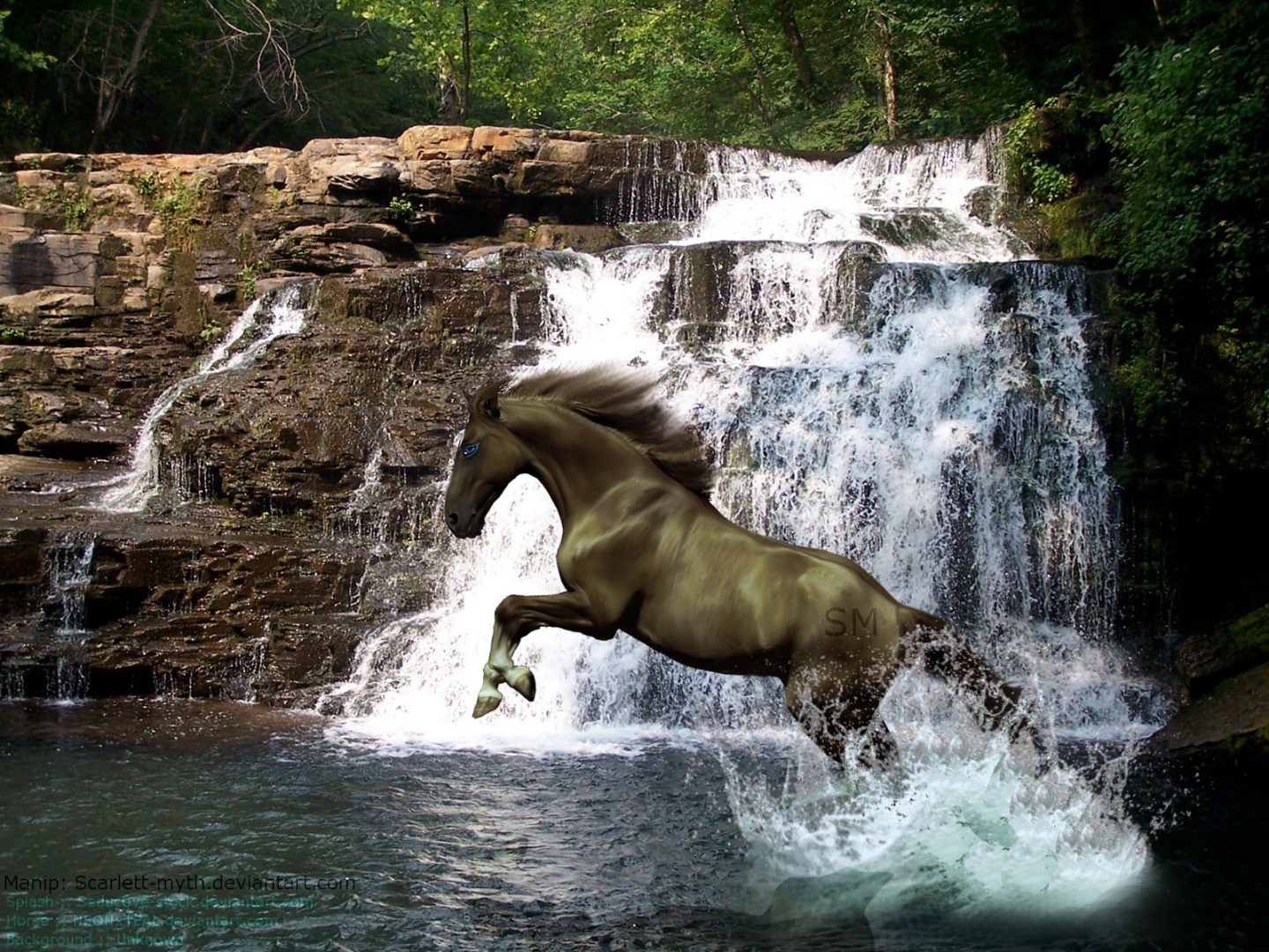 Waterfalls wallpaper with animals - HD Collection Zone