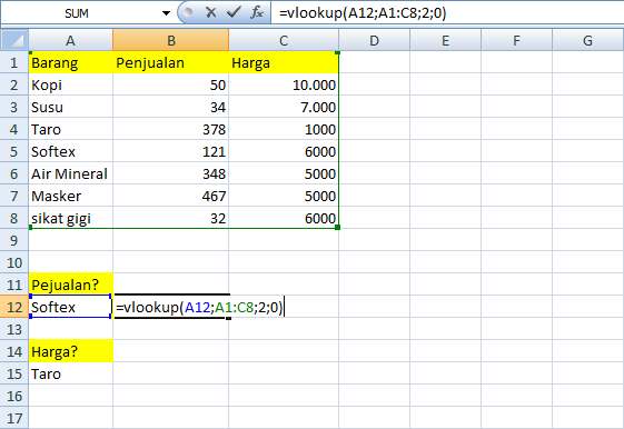 Fungsi Rumus VLOOKUP di Excel dan Contoh Penggunaannya - Blogger Toraja
