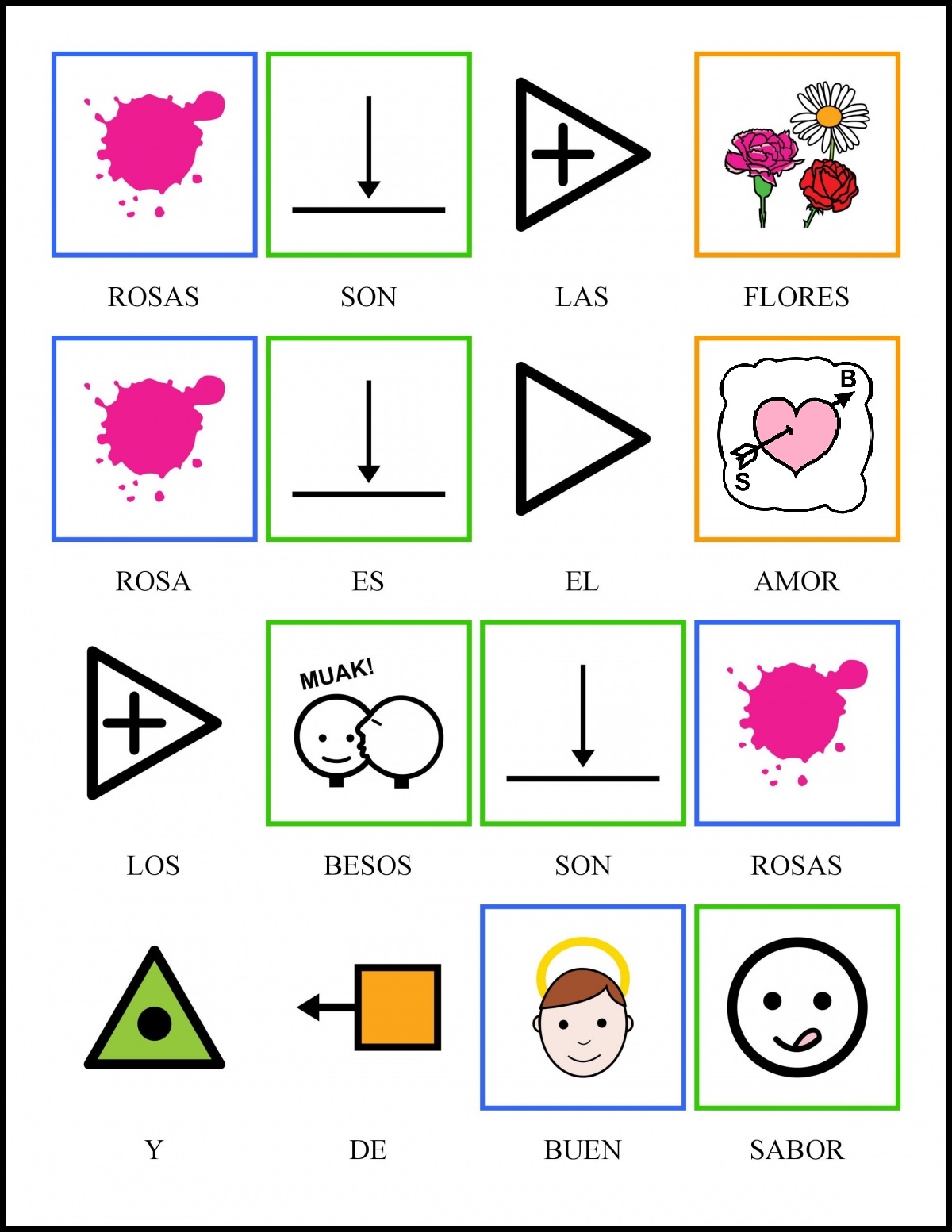 El Blog de la seño Sara : Poesías de los colores con pictogramas