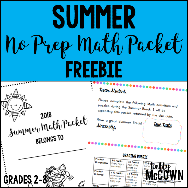 Kelly McCown: Summer Math Review FREEBIE