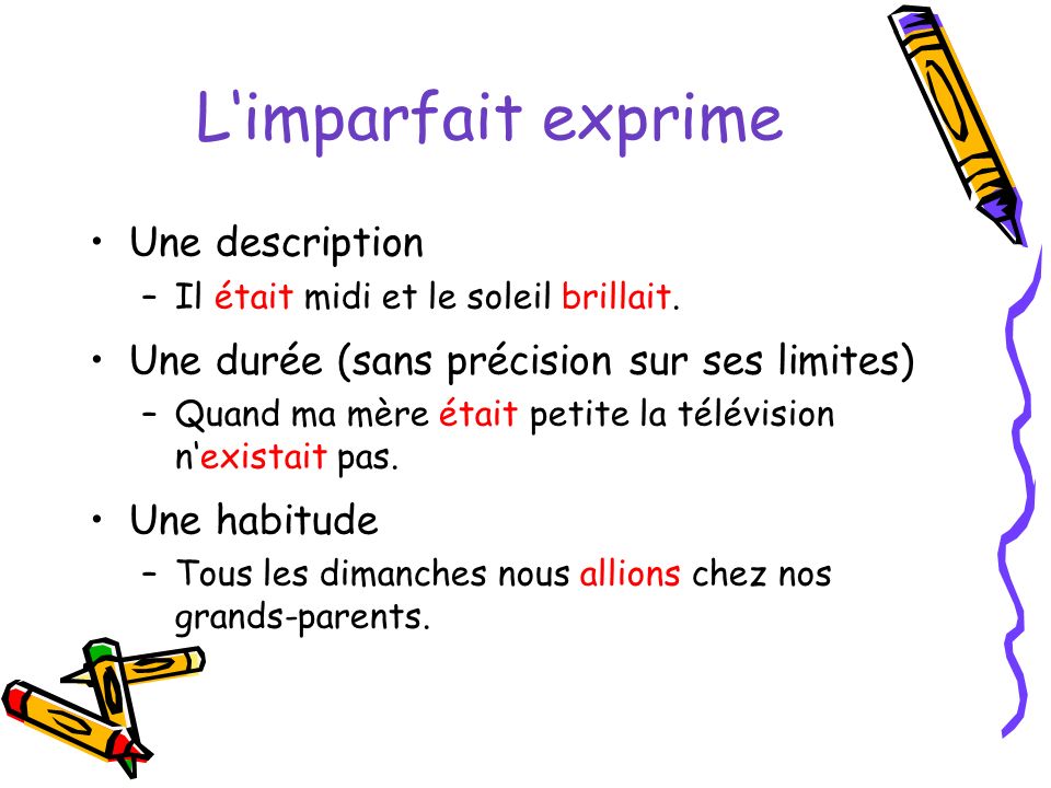 Fiche BC5: L'imparfait