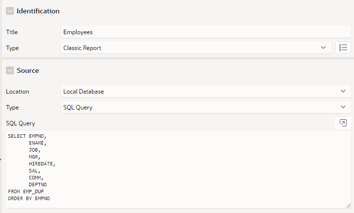 Sorting Order in Oracle APEX Classic Report