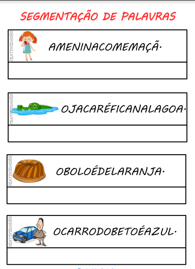 Bê adapt: SEGMENTAÇÃO DE PALAVRAS