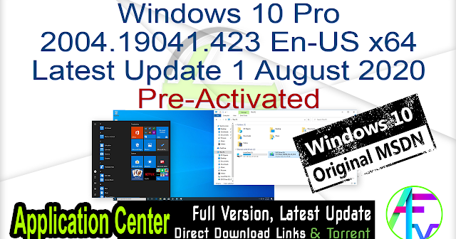 Windows 10 Pro 20H1 Slim N Lite 2004.19041.423 x64 Latest Update 3 ...