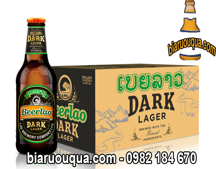 Bia Lào đen Beerlao Dark Lager 6% thùng 24 chai 330ml