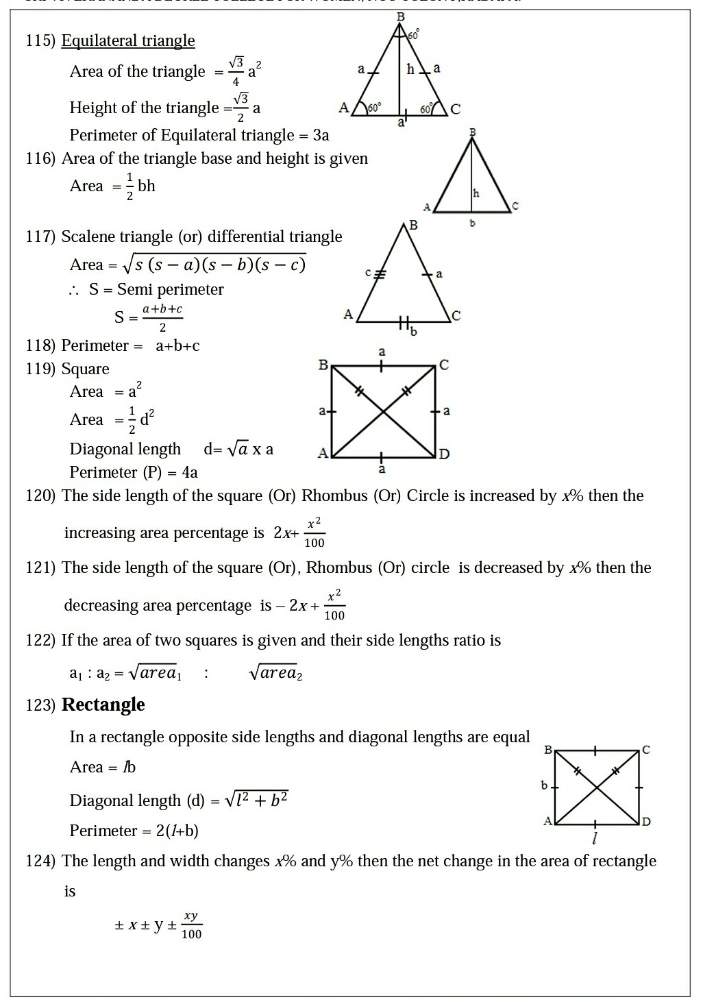 ARITHMETIC AND REASONING FOR COMPETITIVE EXAMS Mensuration Formulas arithmetic-and-reasoning-for-competitive-exams-mensuration-formulas