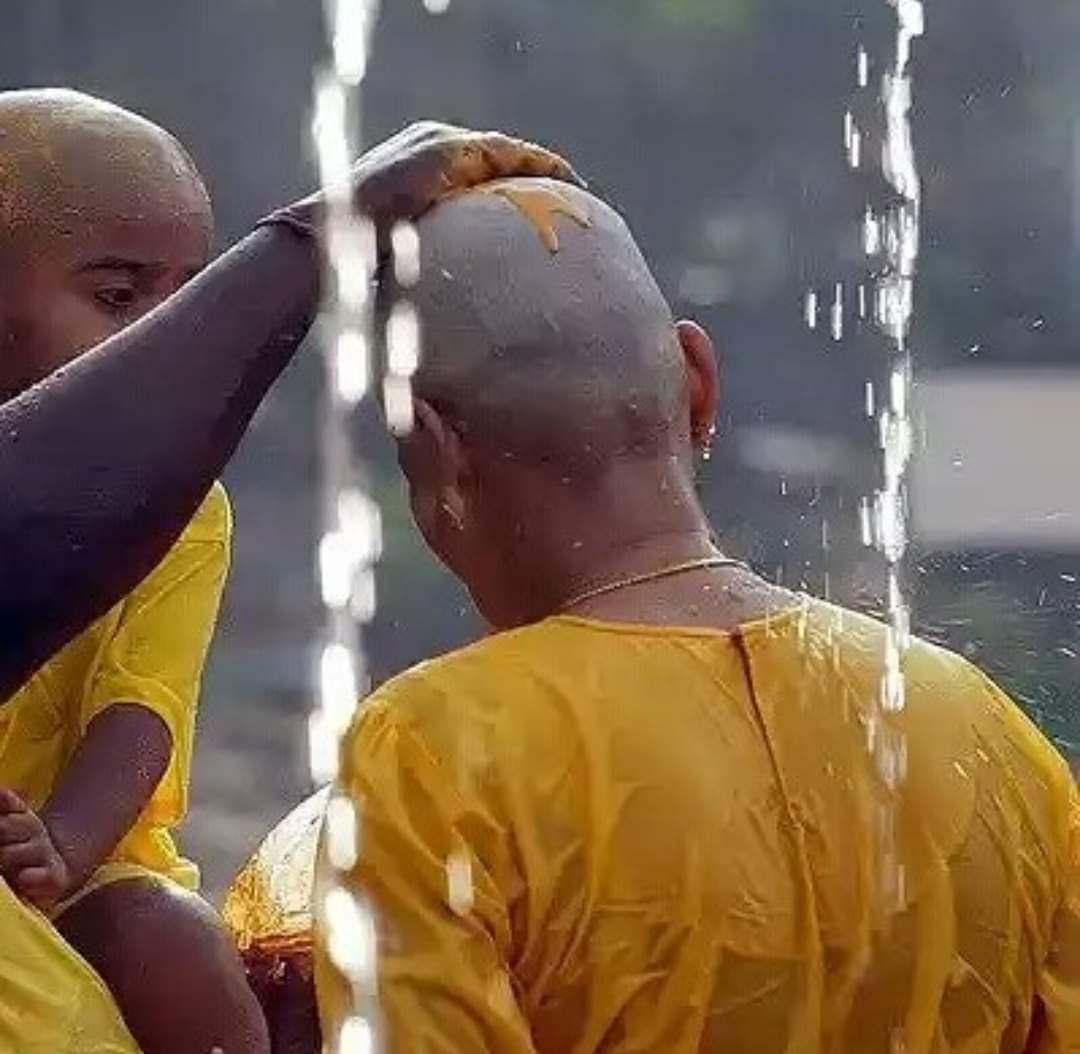 Indian women's with Beautiful bald head | Temple Head shaving - Village ...