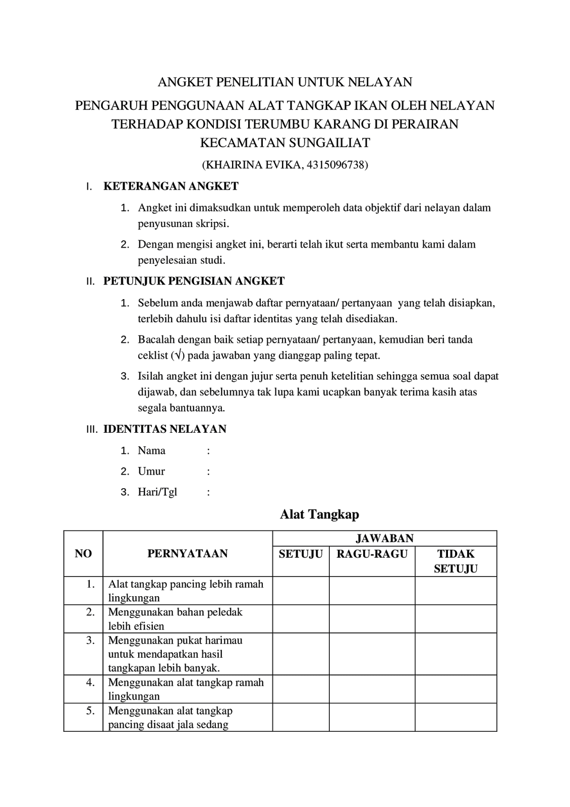 contoh angket penelitian - wood scribd indo