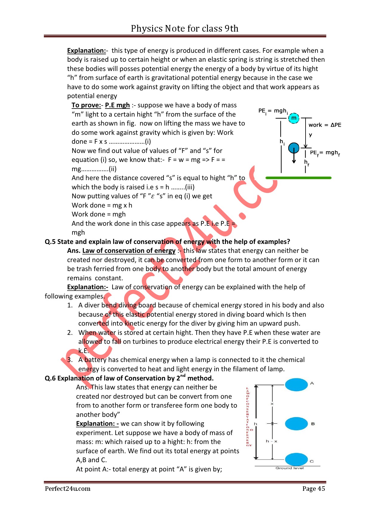 Physics Notes for Class 9th