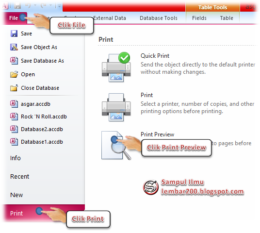 Cara Mudah Print Tabel Di Ms Access - Sampul Ilmu