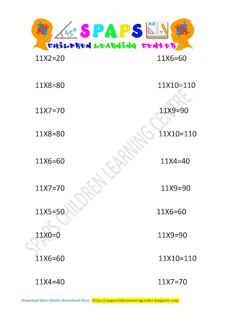 Download 11 Times Table Quiz Printable PDF Worksheets - Practice 11 ...