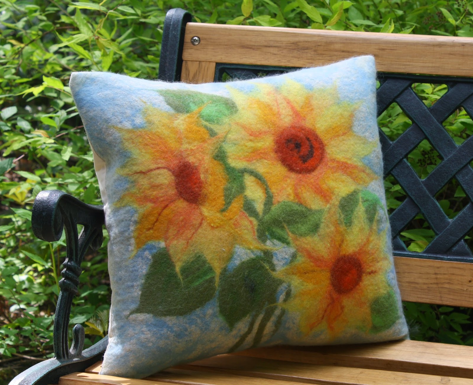 filc&felt handmade by mewa : sunflowers wool painted and a wet felted ...