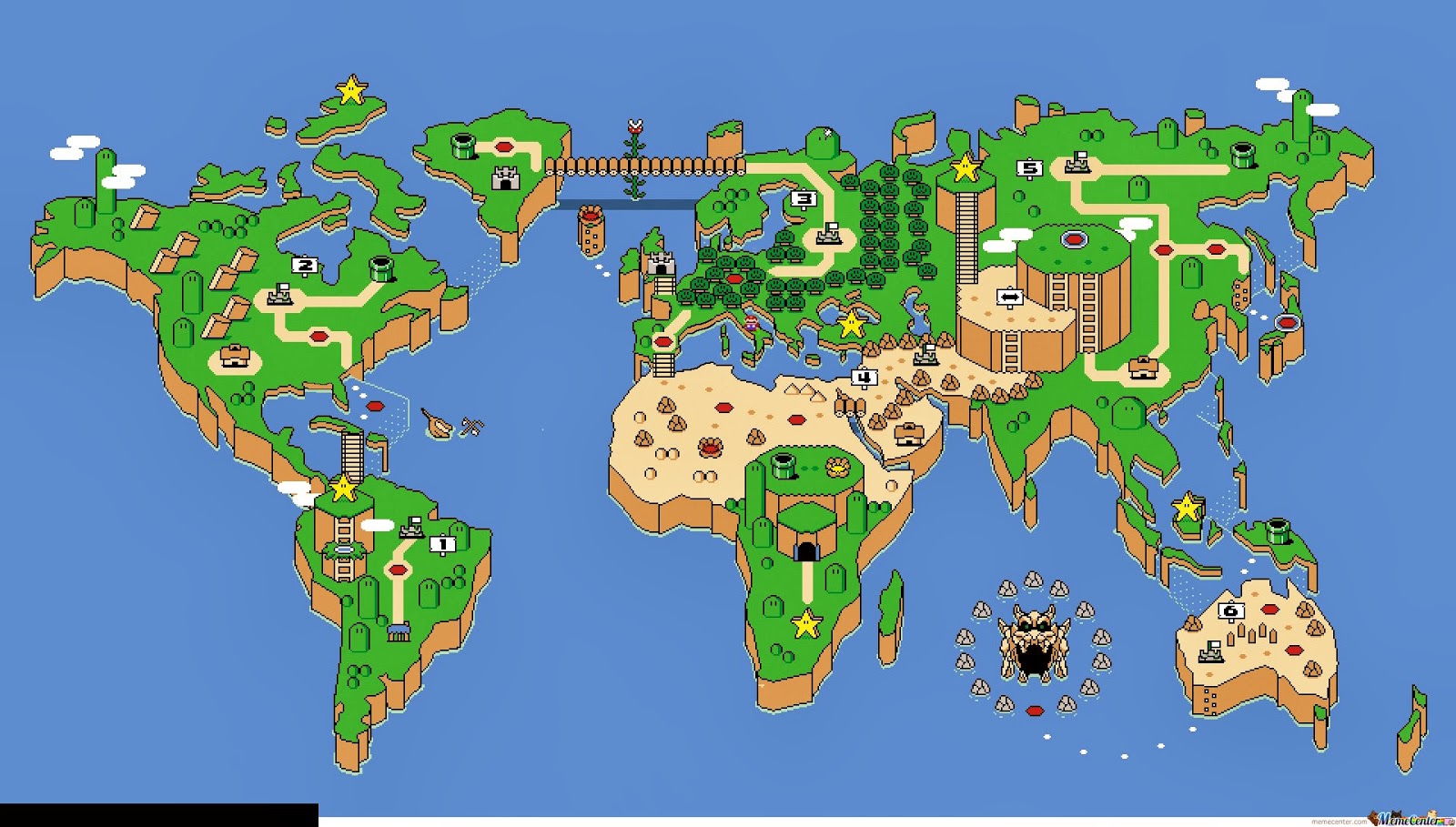 Super Mario World Map Complete - United States Map