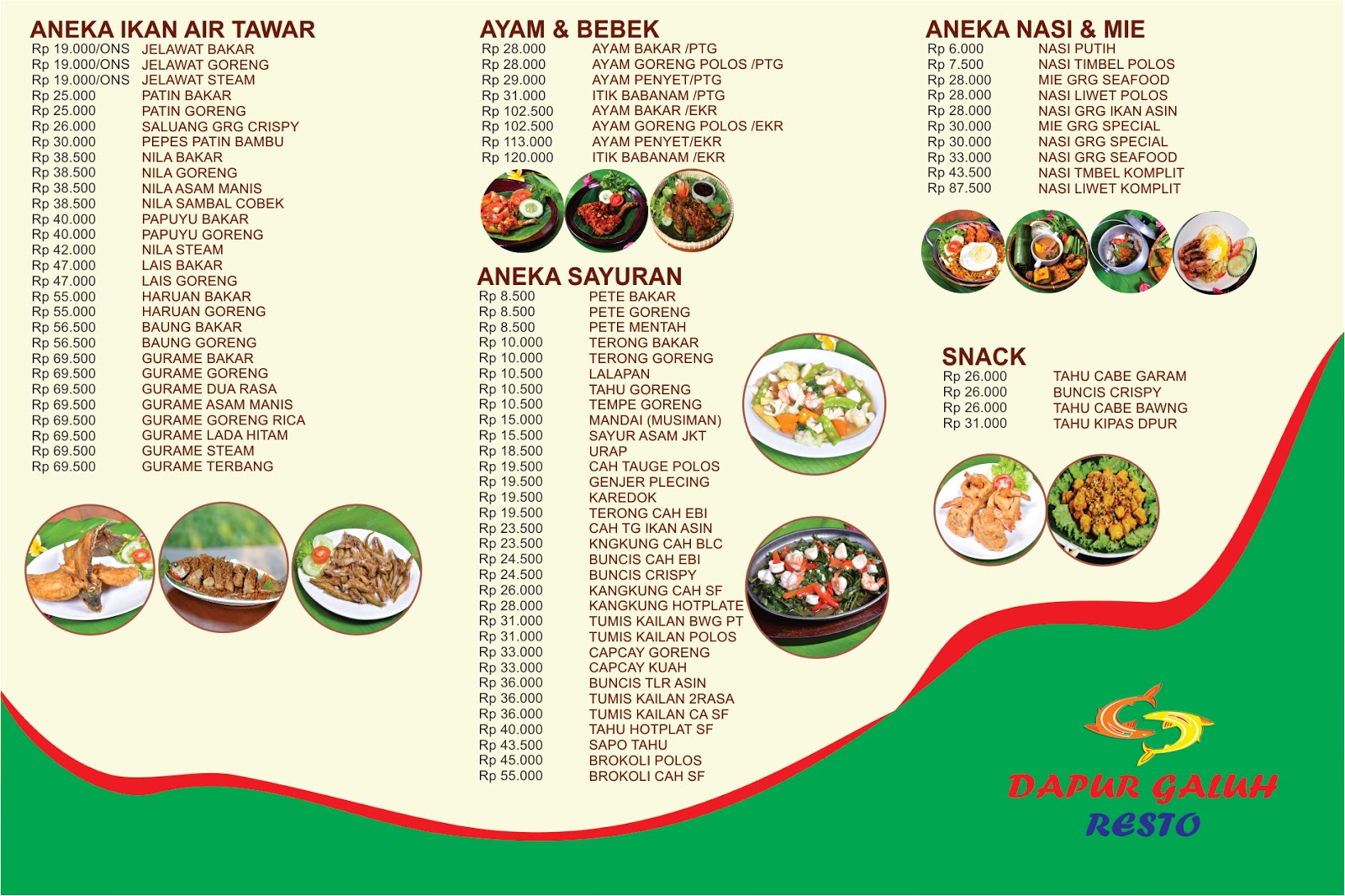 MENU DAPUR GALUH RESTO (UPDATE TERBARU) ~ DAPUR GALUH RESTO