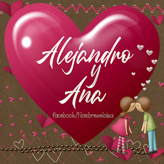 NombresEloisa.com: Corazón con Pareja Kiss and Love