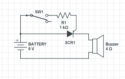 How to make door Alarm Circuit using scr
