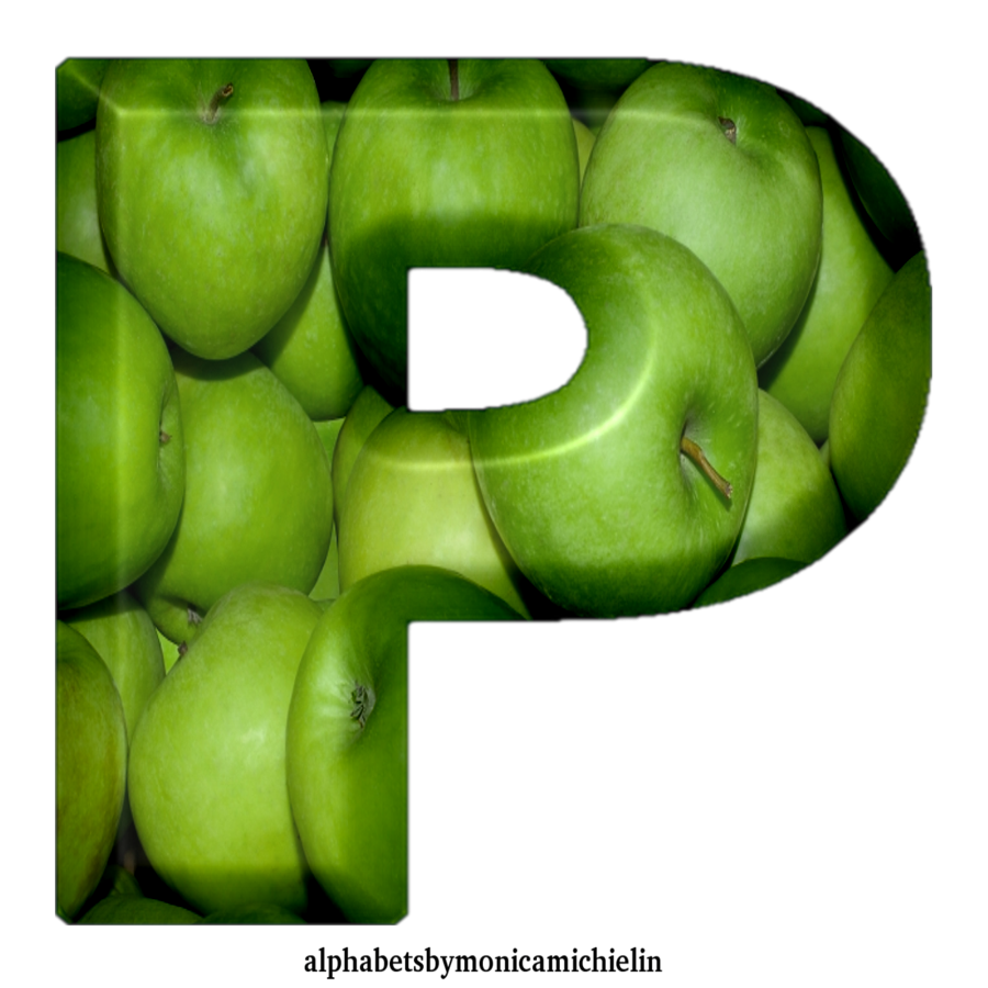 M. Michielin Alphabets: GREEN APPLE FRUIT ALPHABET, ALFABETO DE FRUTA ...