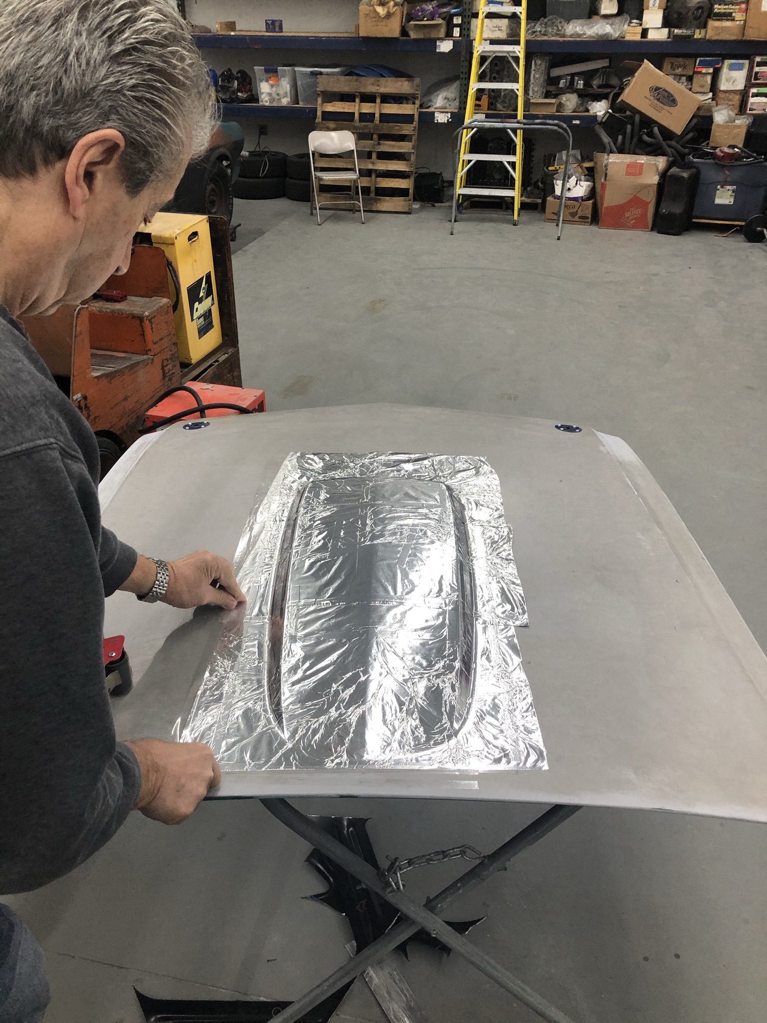 Mustang Restoration: How the hood scoop modification was done