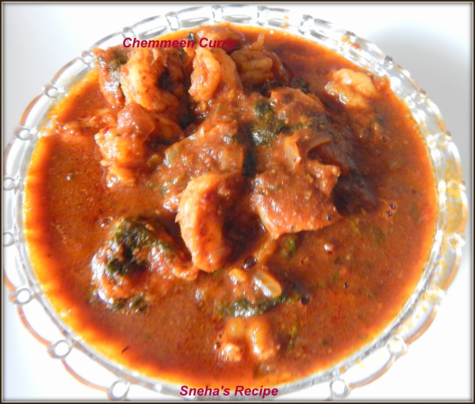 Chemmeen Curry #FISHFRIDAYFOODIE - Sneha's Recipe