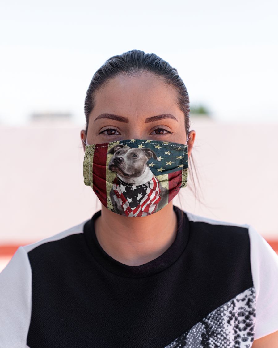 HOT Pitbull American flag face mask