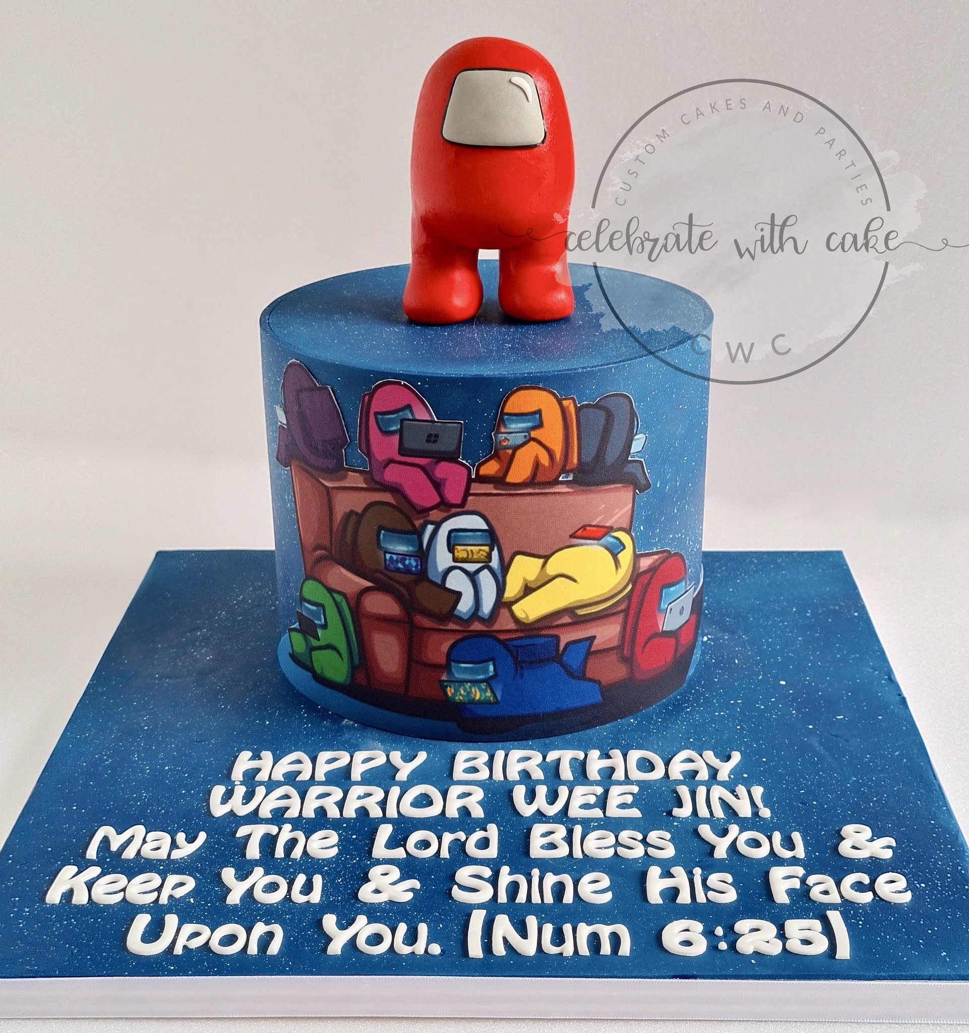 Celebrate With Cake Among Us Themed Single Tier Cake celebrate-with-cake-among-us-themed-single-tier-cake