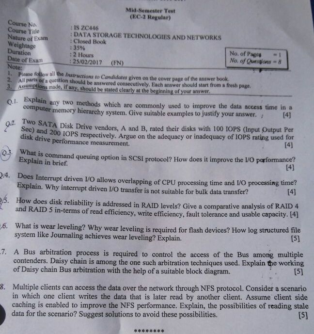 Coding Tech Life: Data Storage Technologies and Networks - ISZC446 Mid ...