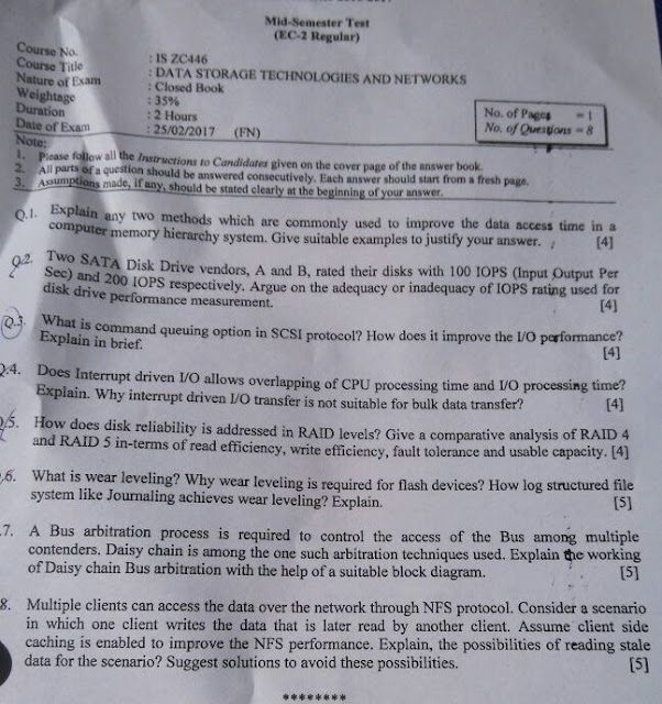 Coding Tech Life: Data Storage Technologies and Networks - ISZC446 Mid ...