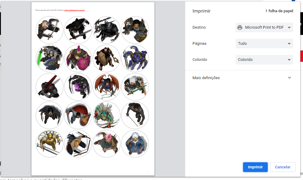 Gerador de Tokens para RPG | Help RPG