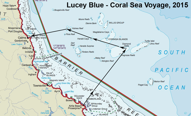 Lucey Blue: North East Herald Cays to Holmes Reef (or perhaps Cairns ...