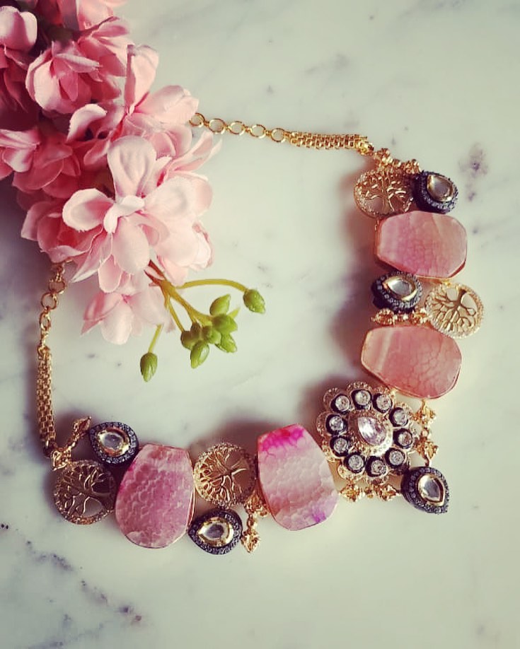 Statement stone necklace