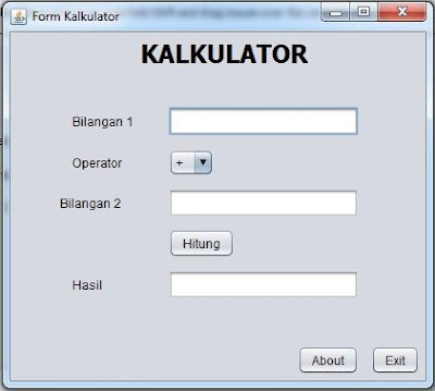 Membuat Kalkulator Sederhana Menggunakan Java