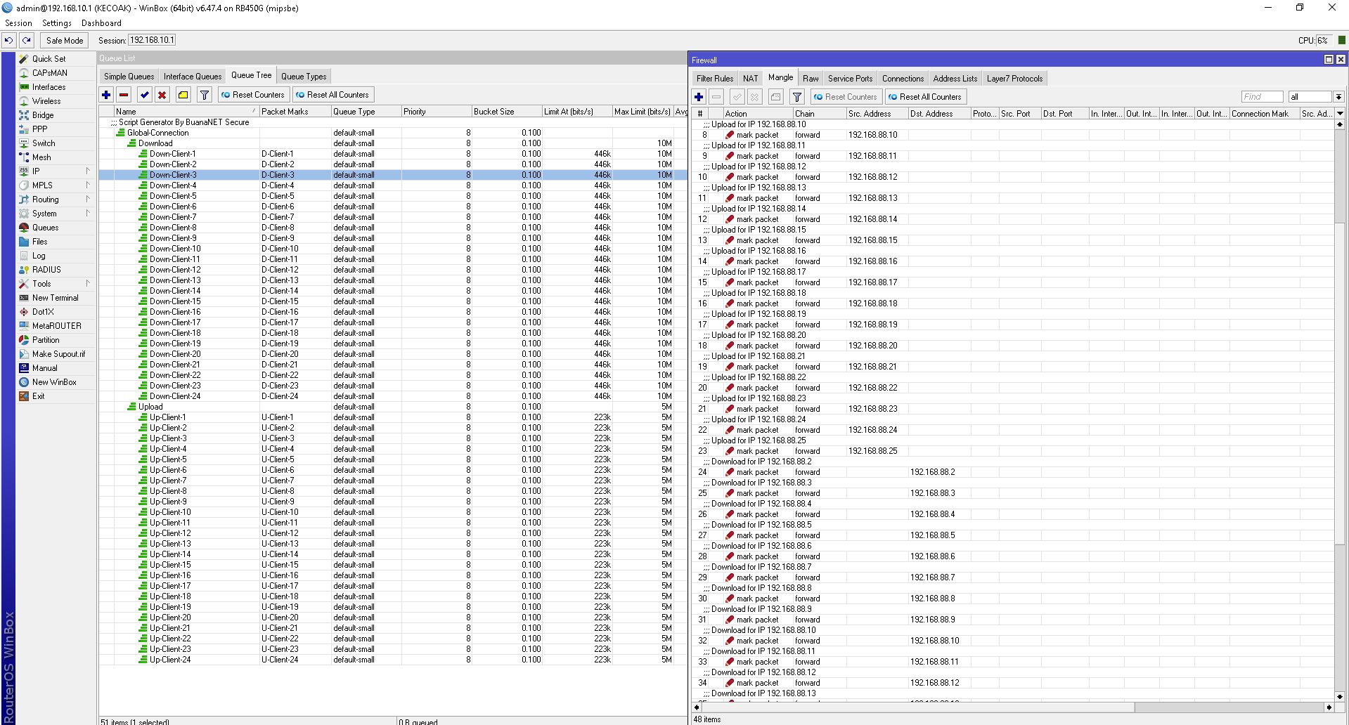 Queue Tree Script Generator For Bandwidth Shared (UpTo) - O-OM