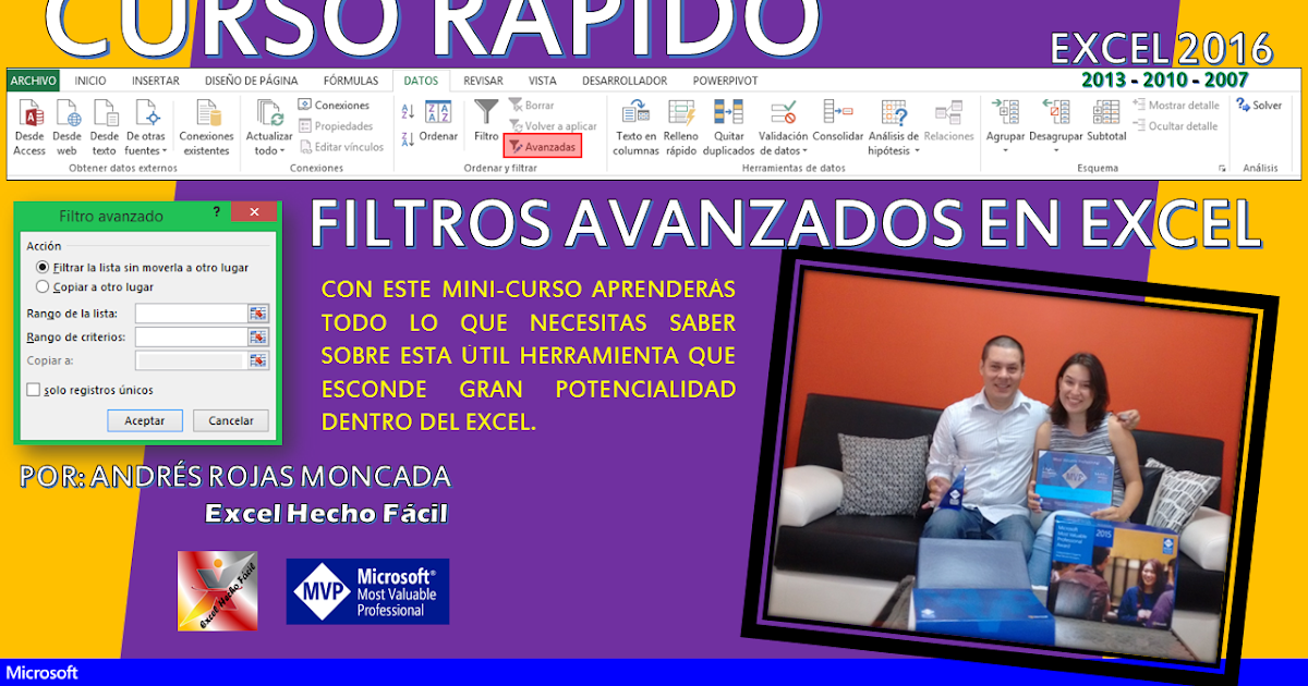 WWW.YOUTUBE.COM/c/excelhechofacil: Curso rápido de Filtros avanzados en Excel