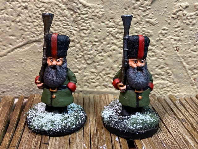 Gaming with the Gnomies: (Painting) Russian Gnome Sentries from Gnome Wars