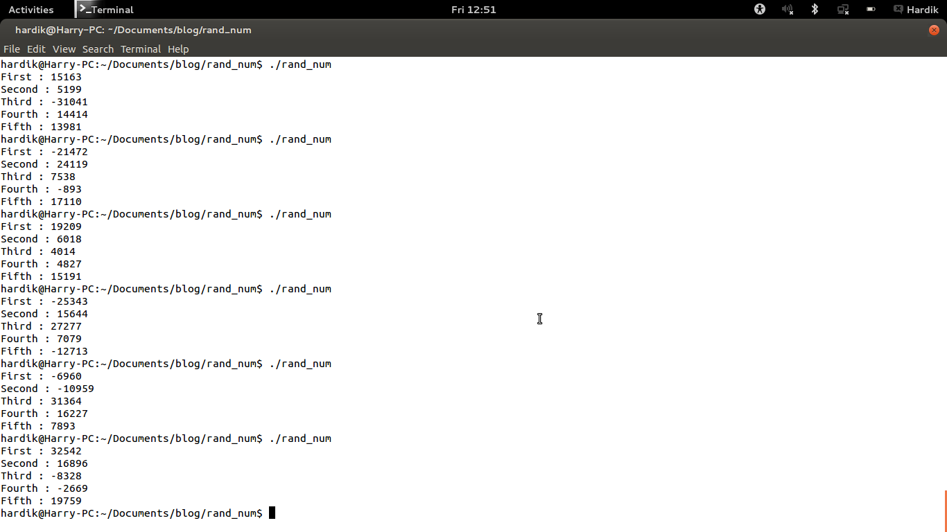 Embedded Systems And Computer Vision Blog Generate True And Unique Random Number In A C Program