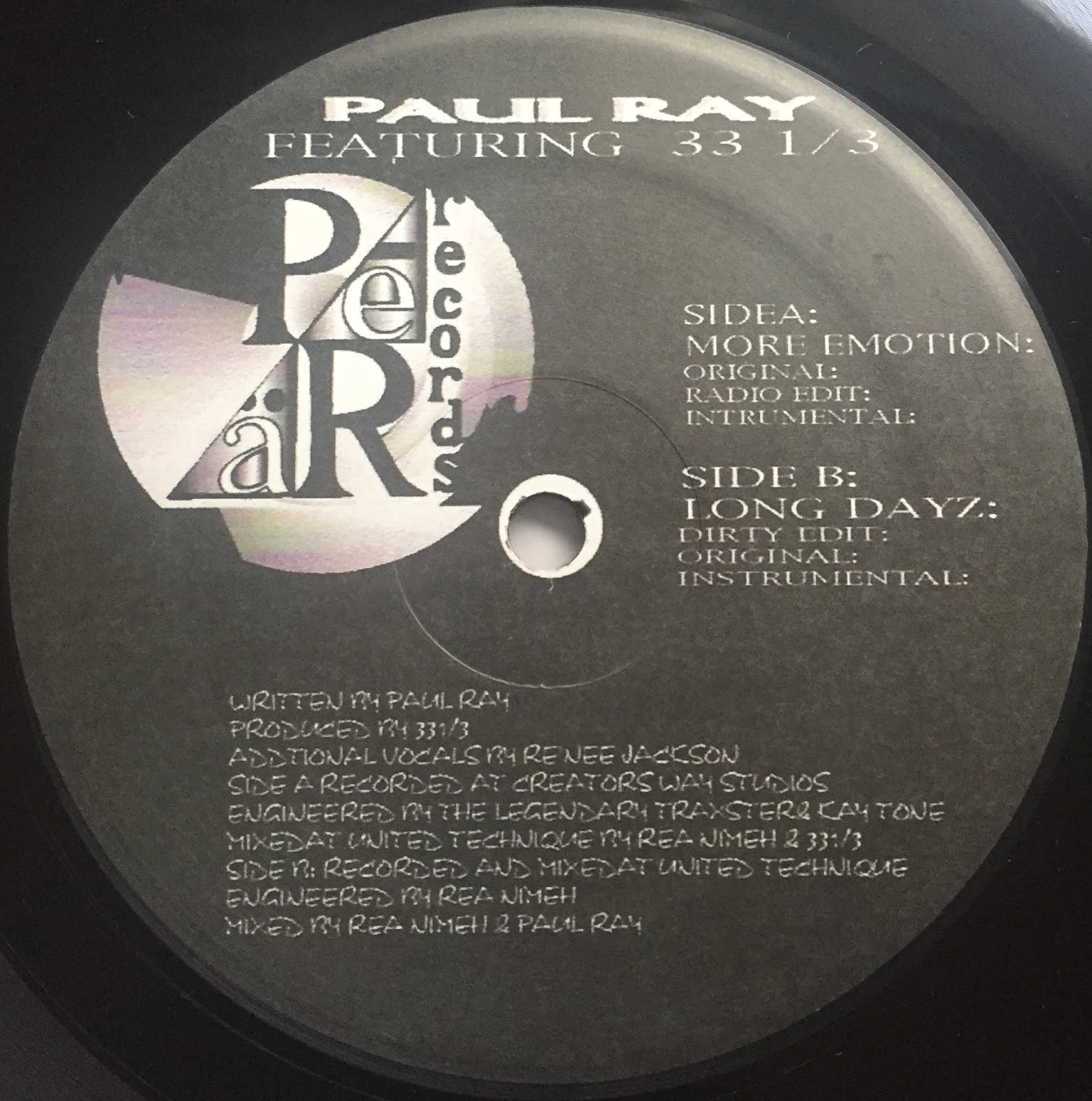 HipHop-TheGoldenEra: Paul Ray Featuring 33 1/3 ‎- More Emotion / Long ...