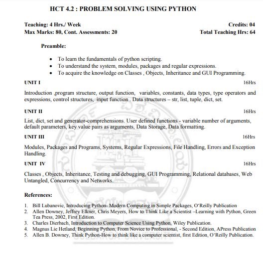 Department of Computer Science: HCT 4.2 Programming in Python for Msc ...