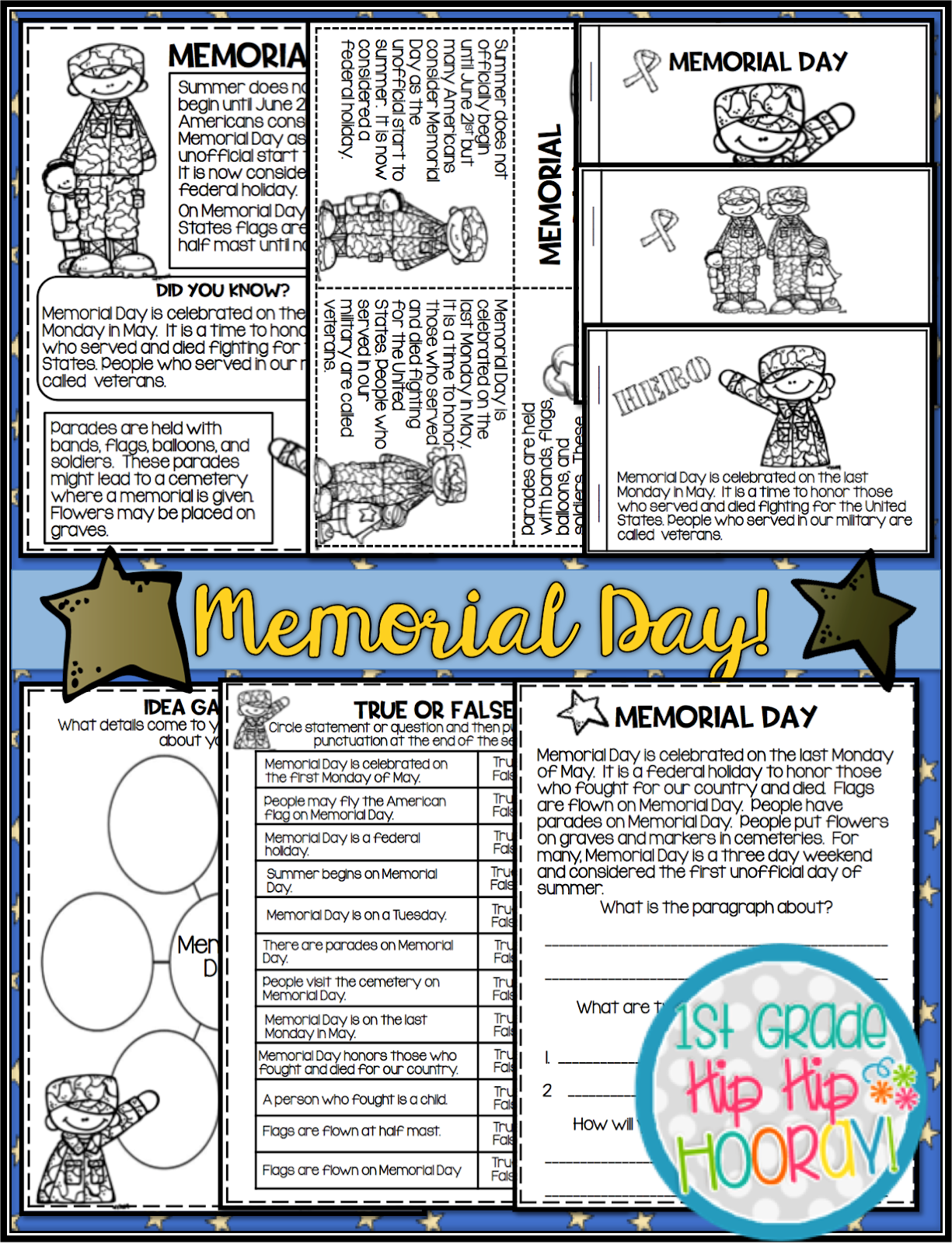 1st Grade Hip Hip Hooray!: Memorial Day...Paper Pencil or Distance ...