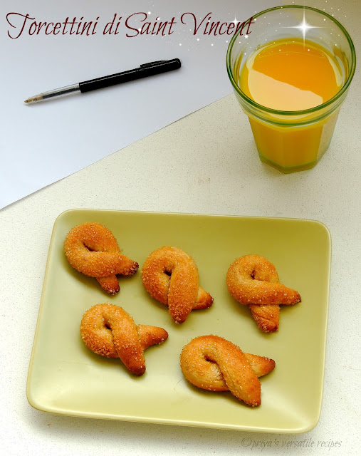 Priya's Versatile Recipes: Torcettini di Saint Vincent/Sugar Crusted ...