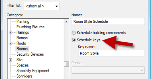 BIM Chapters: Revit Basics - Schedule Keys
