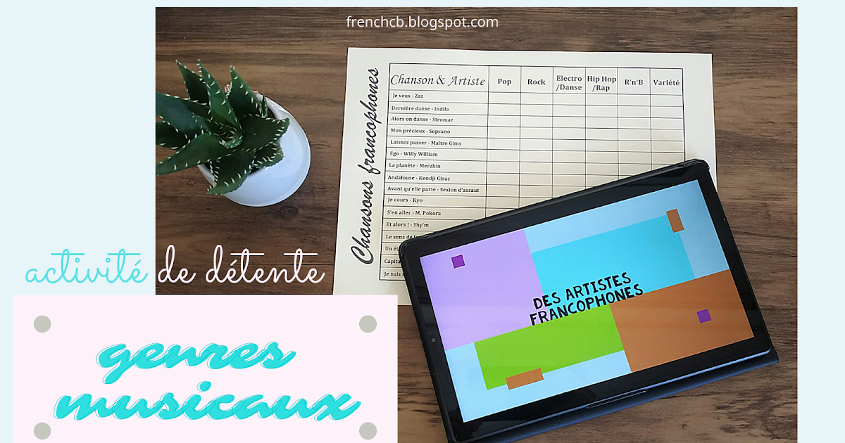 Activité de détente : Genres musicaux