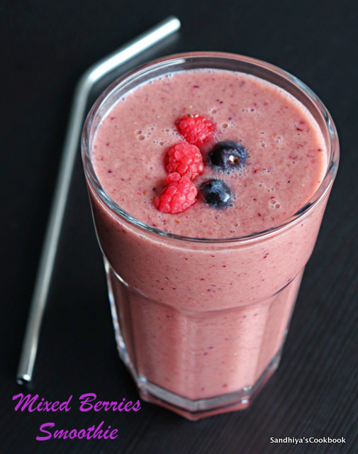 Sandhiya's Cookbook: Mixed Berries Smoothie | Chia Seed Smoothie